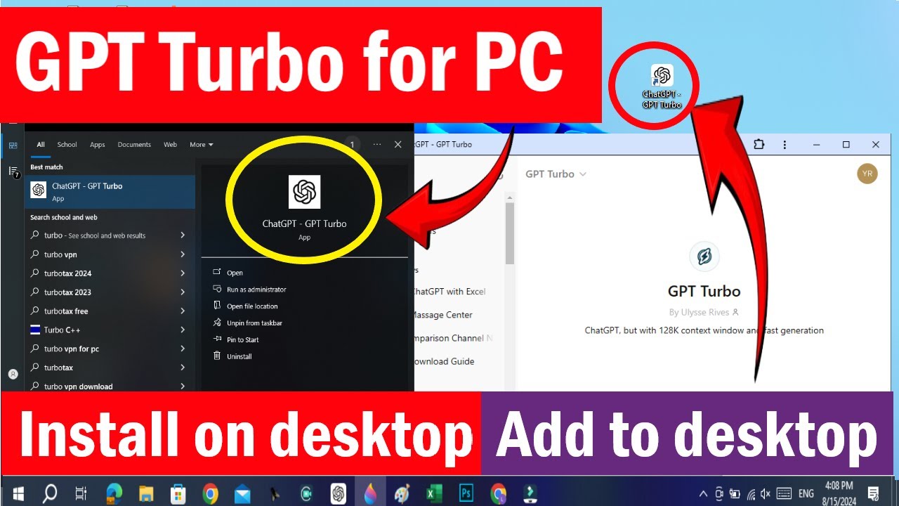 GPT Turbo for Windows PC | How to Download GPT-4 Turbo in PC - YouTube