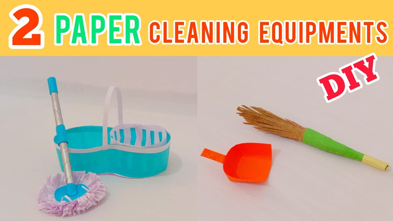 DIY 2 miniature PAPER cleaning equipments making | Teen Craft - YouTube