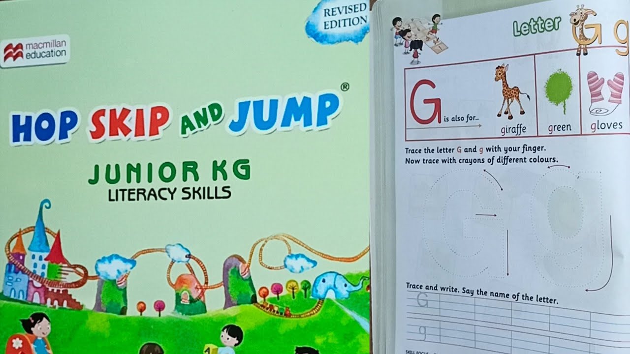 Letter G g / Hop skip and jump junior kg literacy skills pg no 51 52 ...