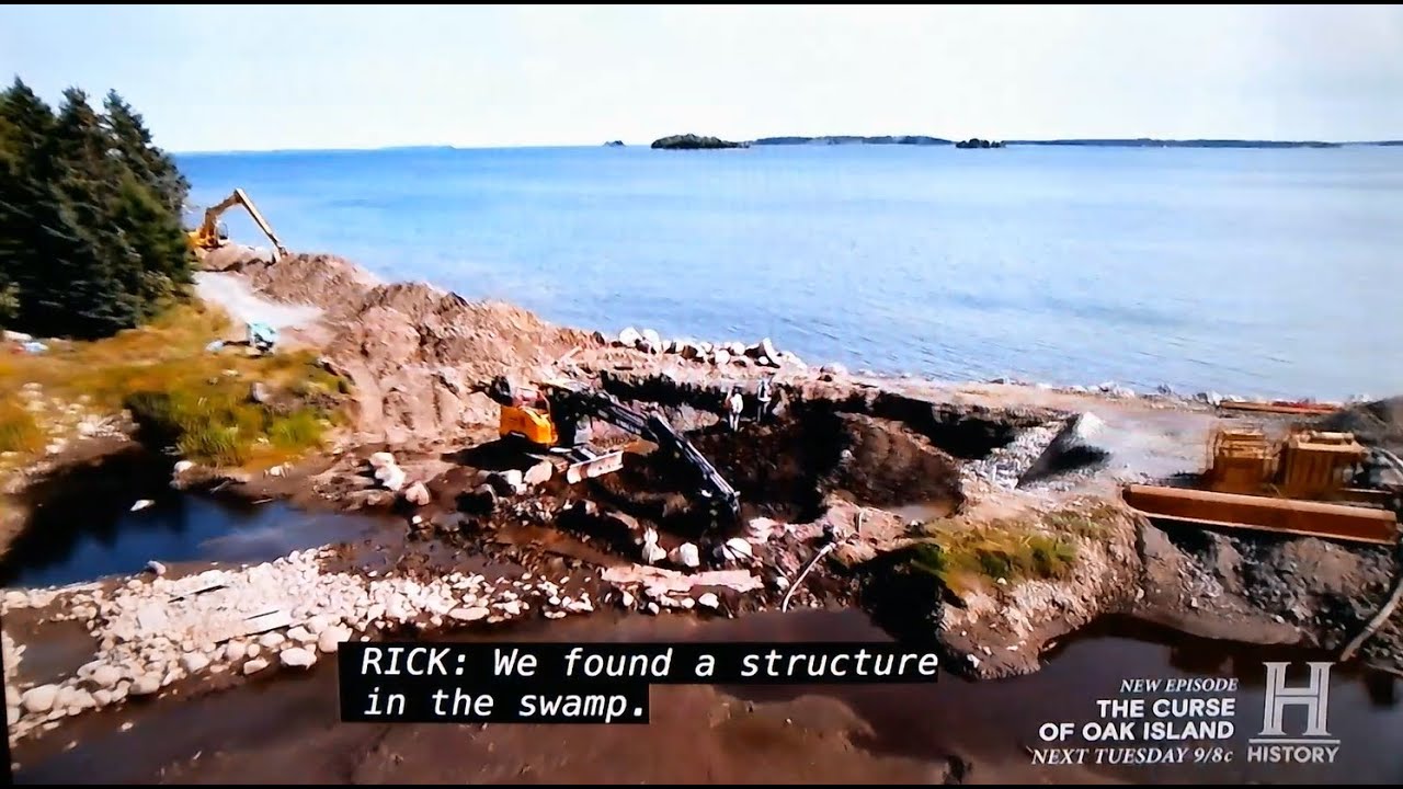 The Curse of Oak Island: Wooden Structure in the Swamp - YouTube