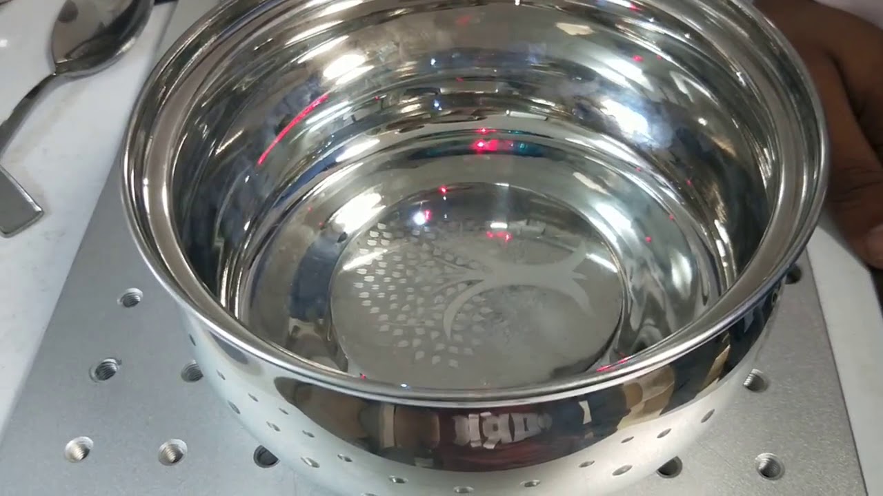 Laser marking on stainless steel pot,kitchen ware - YouTube