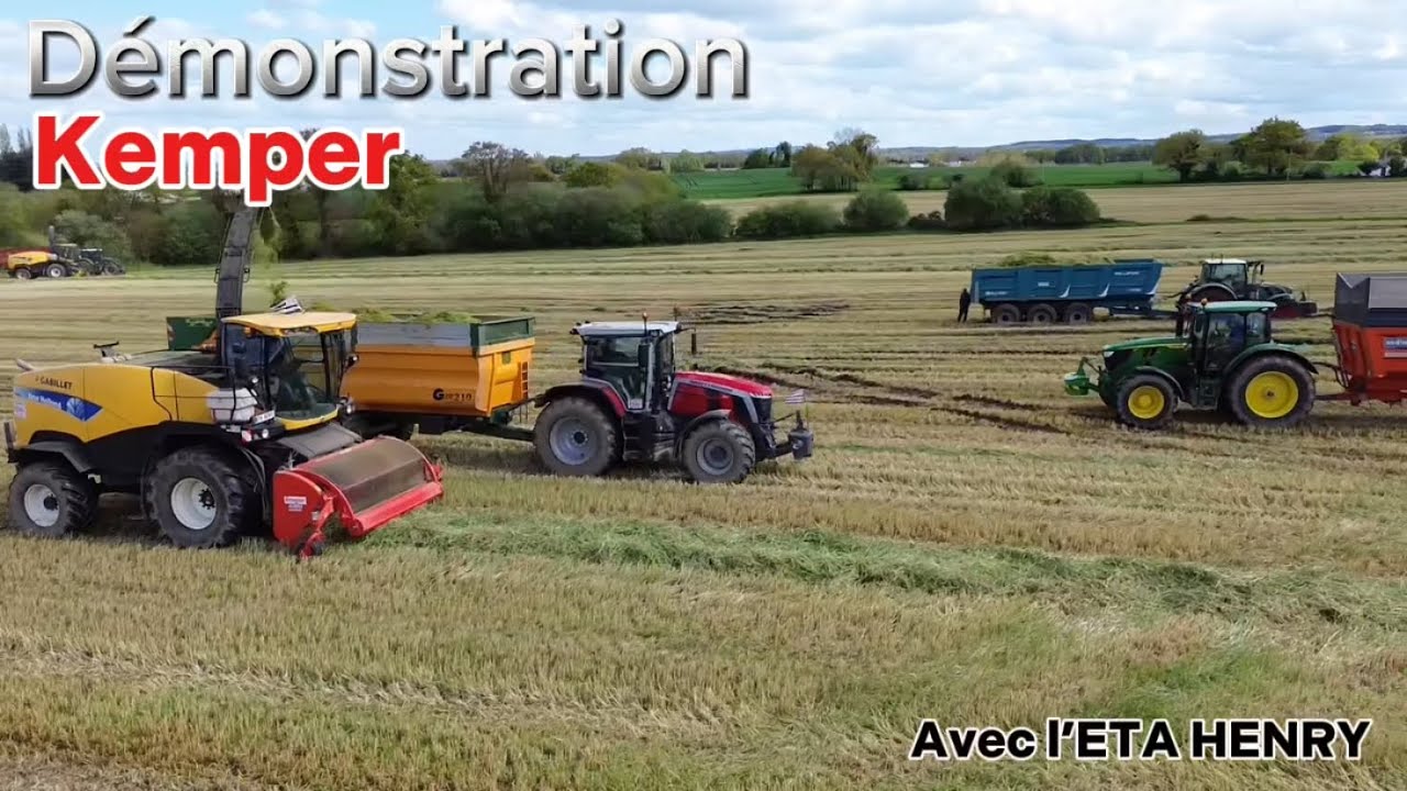 Démonstration d’un ramasseur à herbe kemper 🤩 avec ETA Henry - YouTube