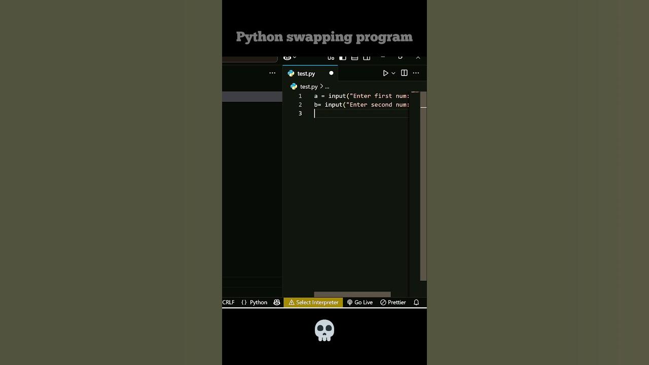 Python swapping program #shorts #coding #python - YouTube