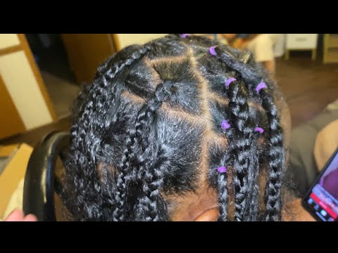 Criss Cross Boho Braids On Natural Hair - YouTube