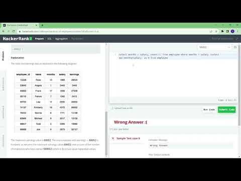TOP EARNERS-HACKERRANK SQL SOLUTIONS- LEVEL EASY (TAMIL) - YouTube