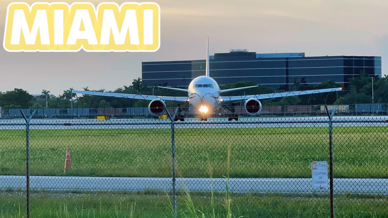 Afternoon MIAMI PLANE SPOTTING | runway 9 | aircraft information ...