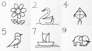 Cute Easy Drawings From Numbers For Kids Drawing Easy, 40% OFF