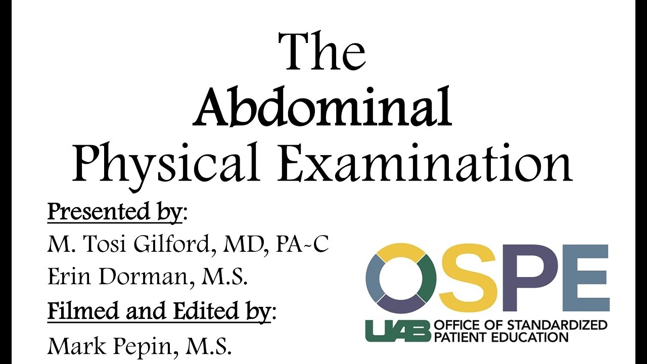 The GI/Abdominal Physical Examination - YouTube