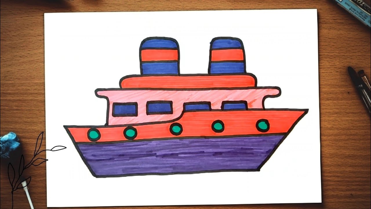 How to Draw a Big SHIP 🚢 Step by Step | Ship drawing easy - YouTube