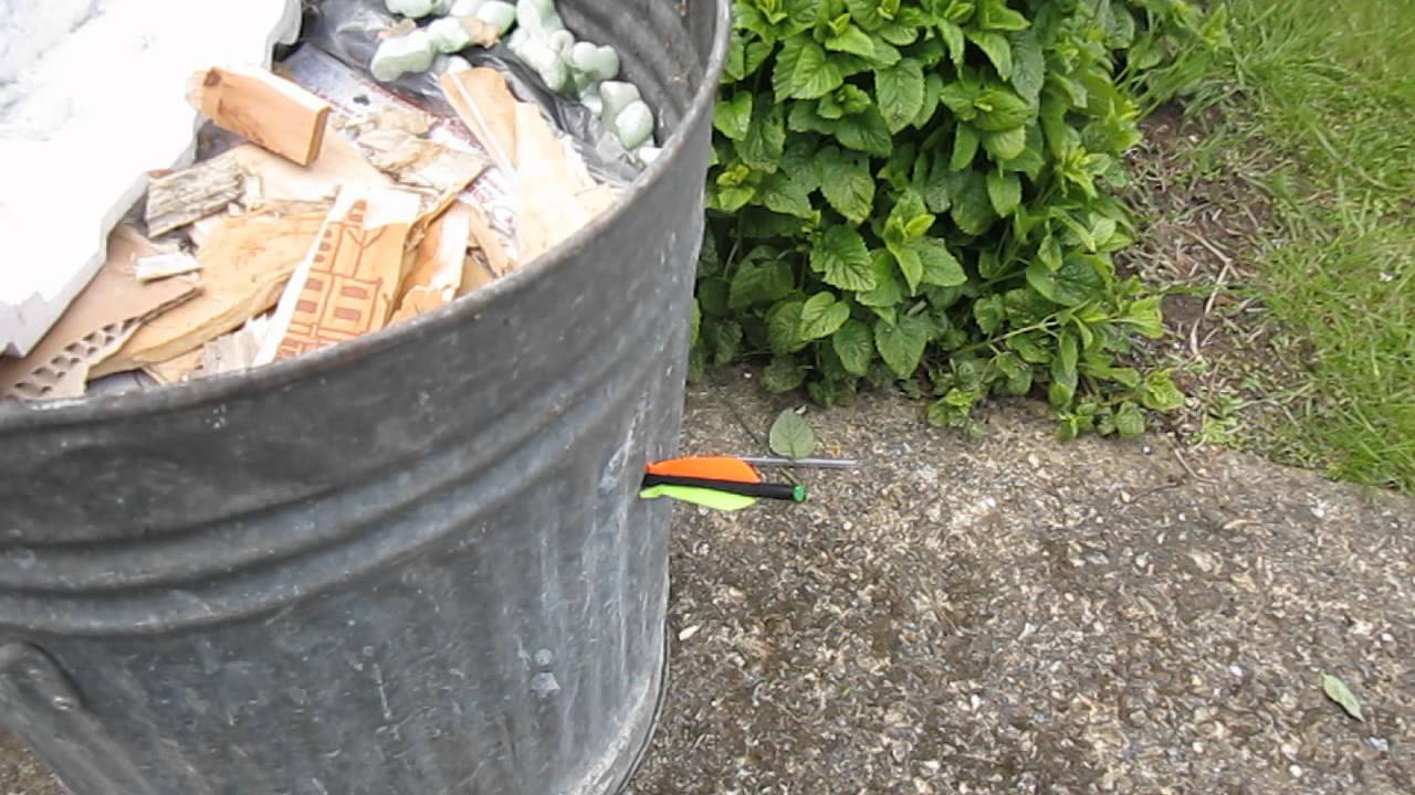 Armex Firecat Crossbow vs metal bin - YouTube