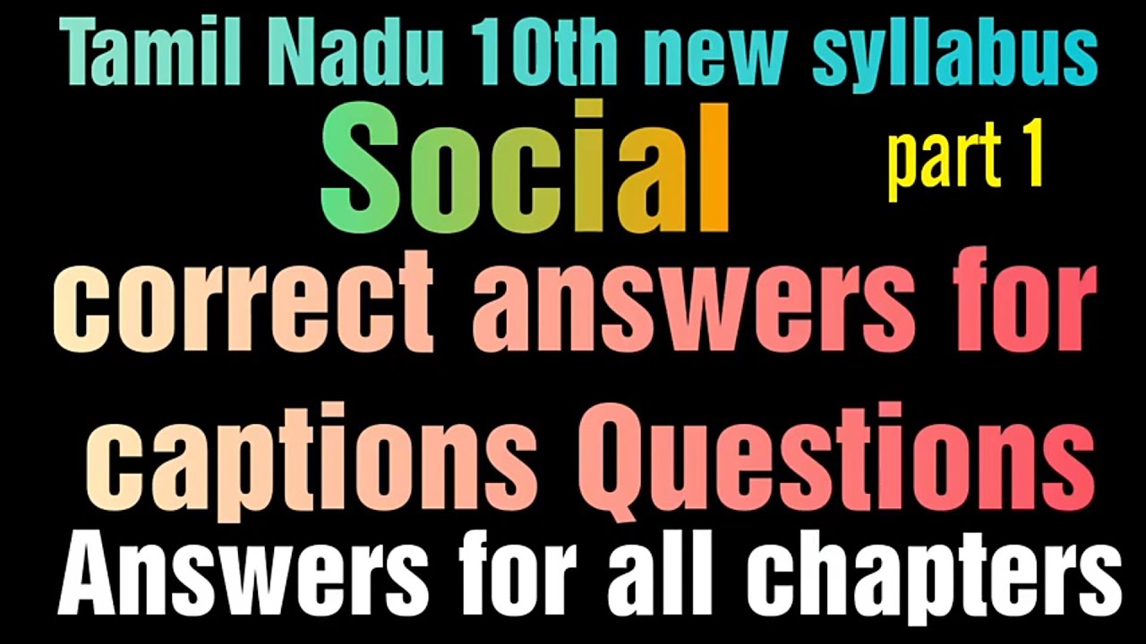 TN 10th new syllabus social history correct answers for captions ...