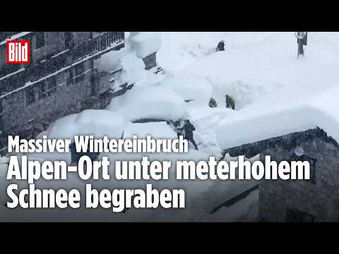 Schnee bis zum Hals: Ferienort in italienischen Alpen eingeschneit