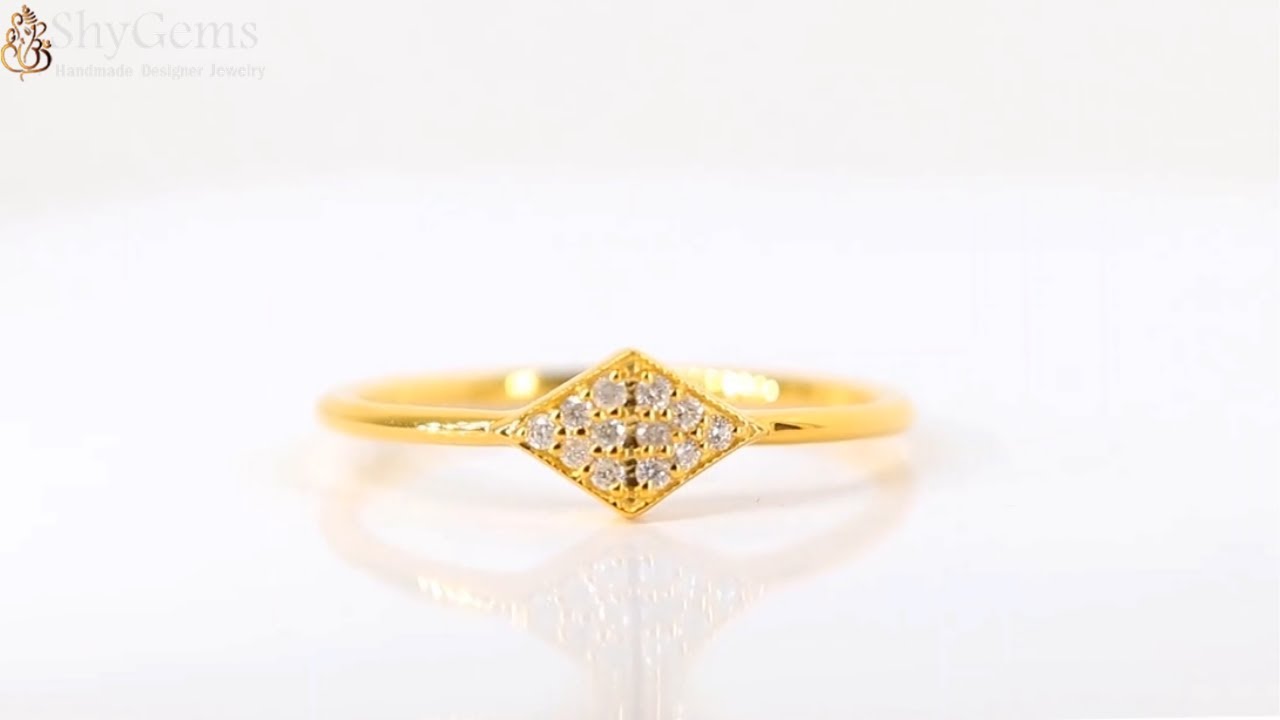 Milgrain Diamond Stacking Engagement Ring in Gold - ShyGems - YouTube
