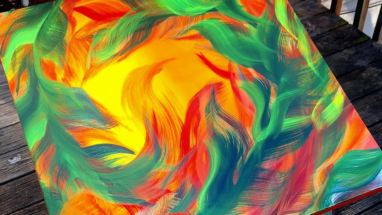 #44- Tropical Wildfire: Abstract Acrylic Painting | Circular ...