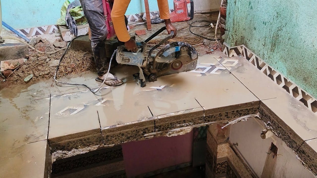 concrete slab cutting lift opning||RCC cutting West Bengal murshidabad ...
