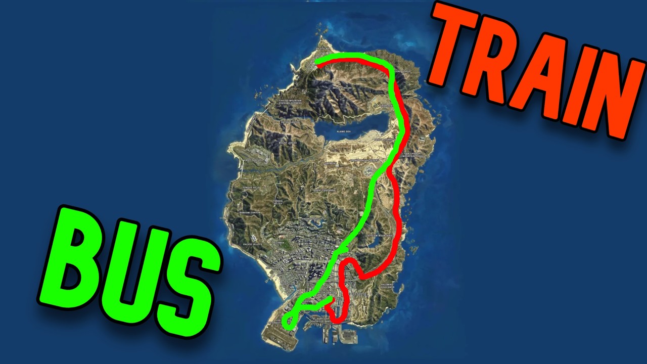 Can the Train beat the Bus Across the Map in GTA 5 - YouTube