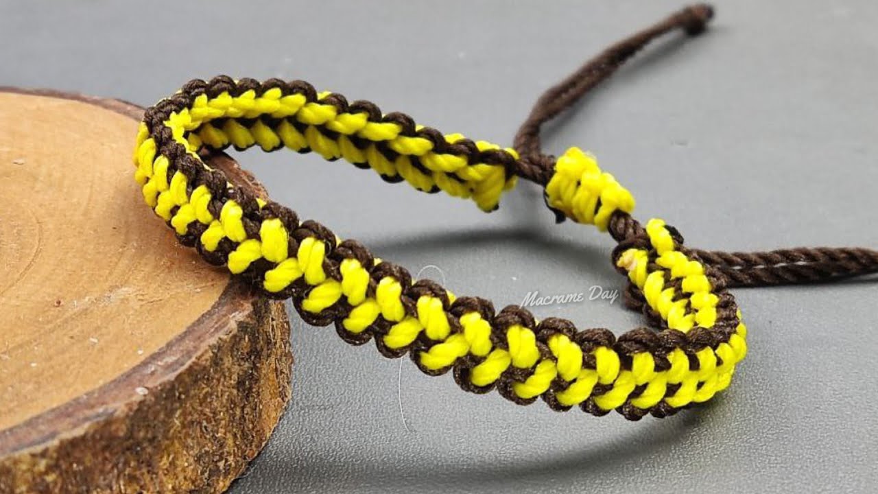 Macrame Bracelet Tutorial Step by Step for beginners | Gelang Macrame ...