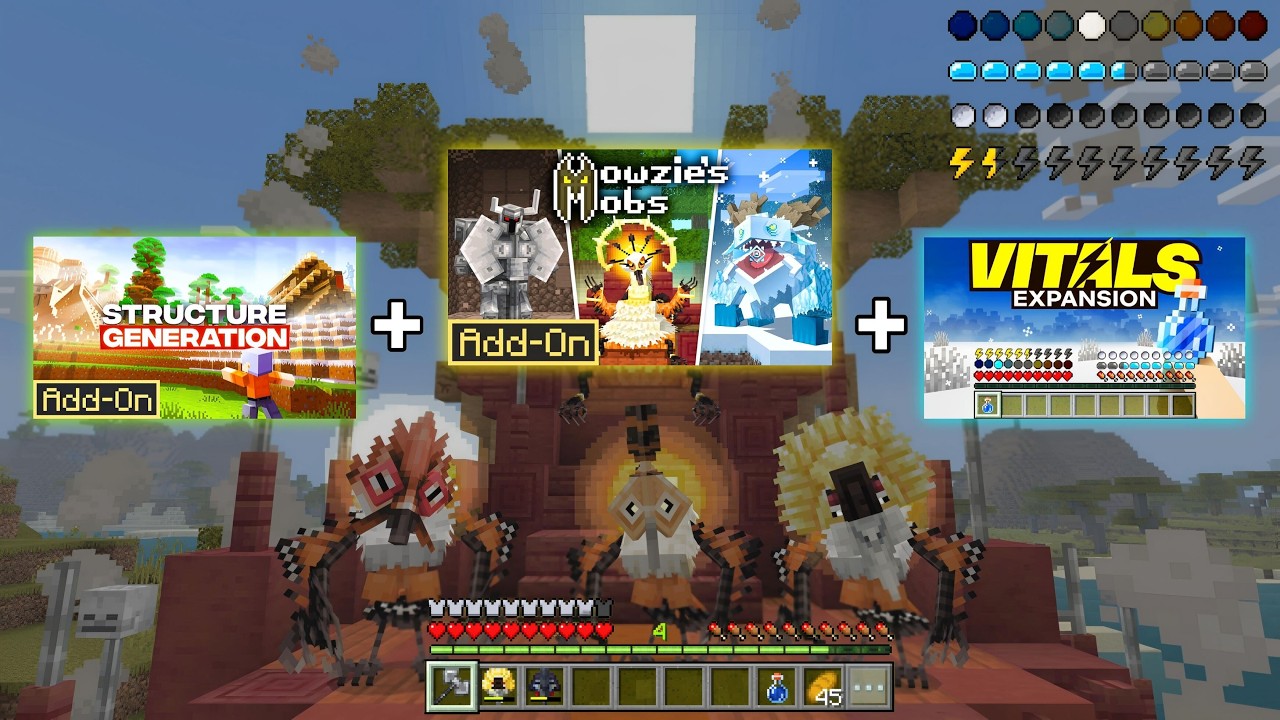 Best Addon Combo for Minecraft Bedrock Survival! Experience RLCraft in ...