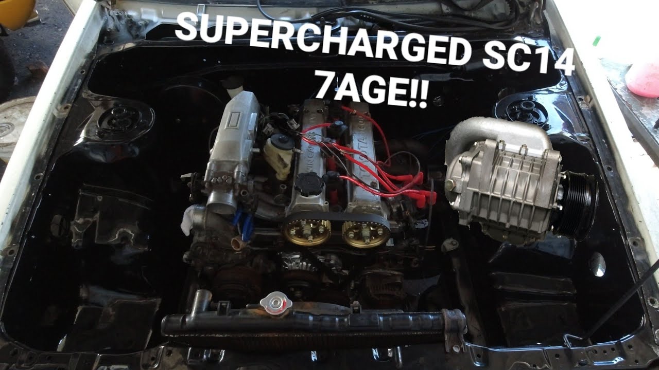 AE86 7AGE Restoration 12 : SC14 SUPERCHARGER Finally In! - YouTube