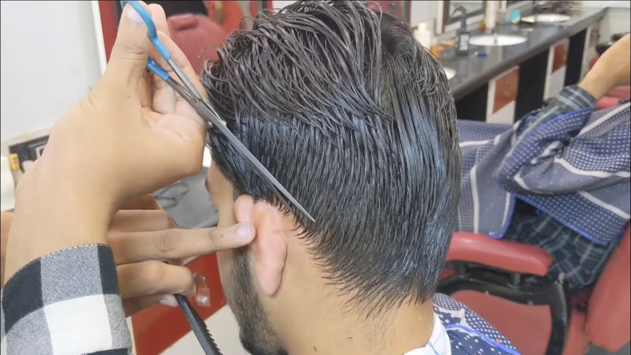 ASMR scissors only haircut #alrayaanhairstudio - YouTube