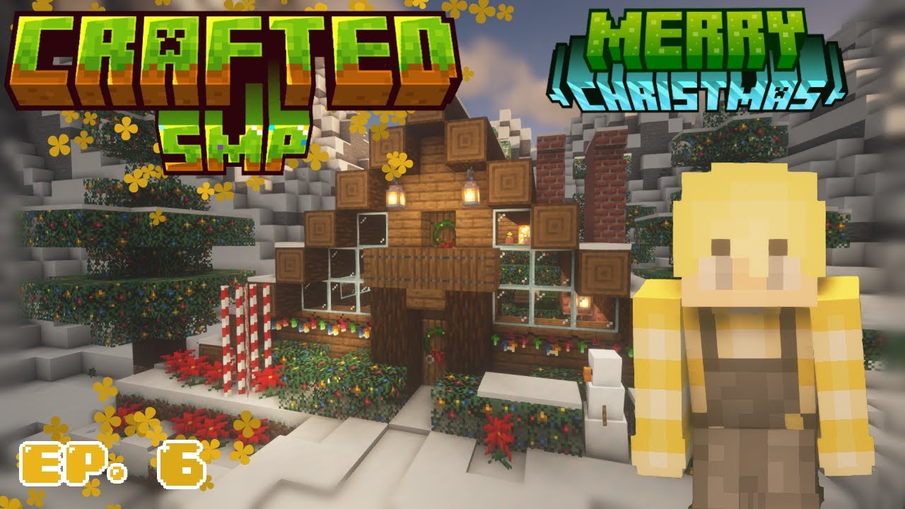 building a COZY XMAS CABIN for the holidays! ☆ Crafted SMP (ep. 6 ...