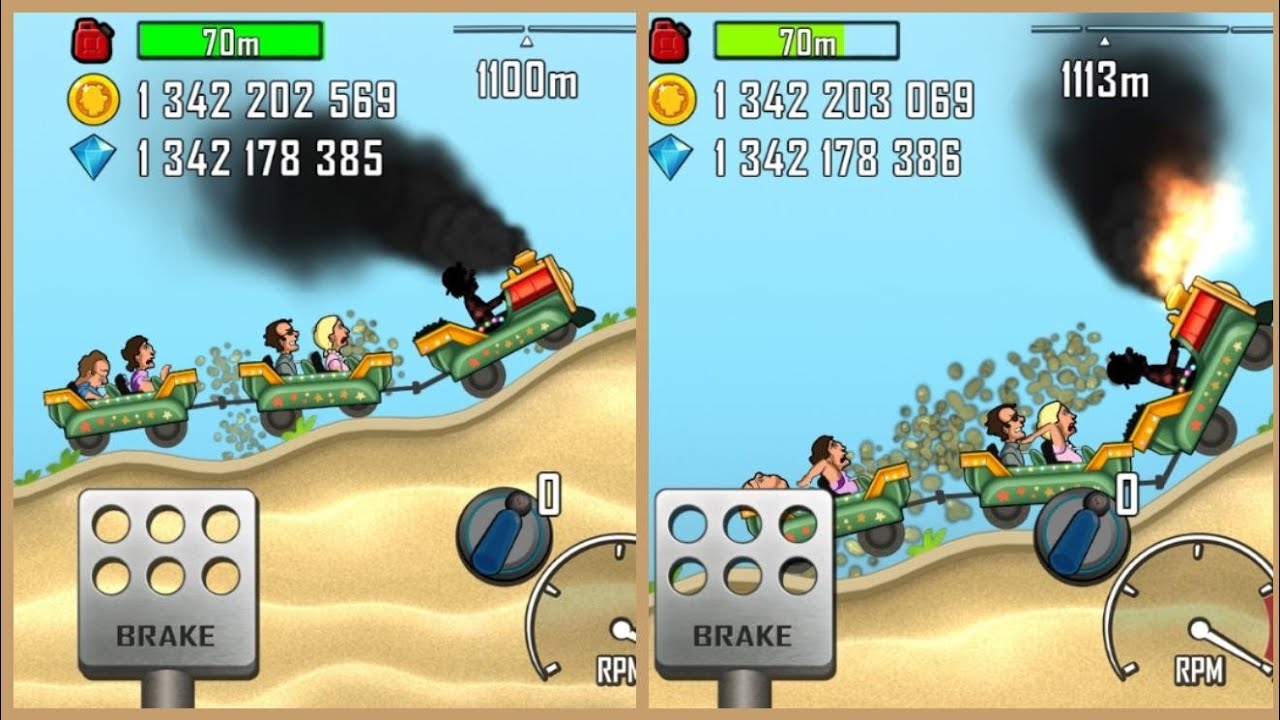 Hill climb racing: train with tourists 🚃🗺️ - YouTube