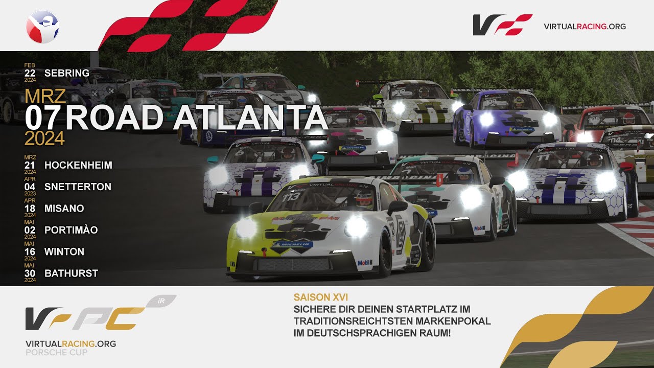 iRacing | VRPC - Lauf 2 - Road Atlanta - YouTube