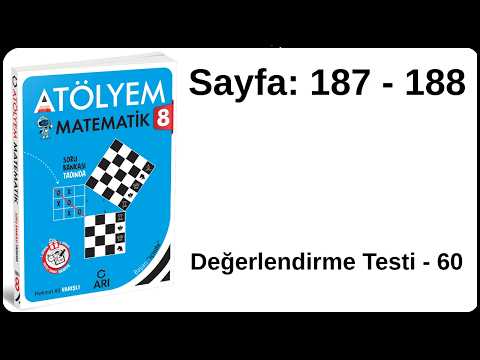 8.SINIF ATÖLYEM l SAYFA 187 - 188 l DEĞERLENDİRME TESTİ - 60 l ARI YAYINLARI