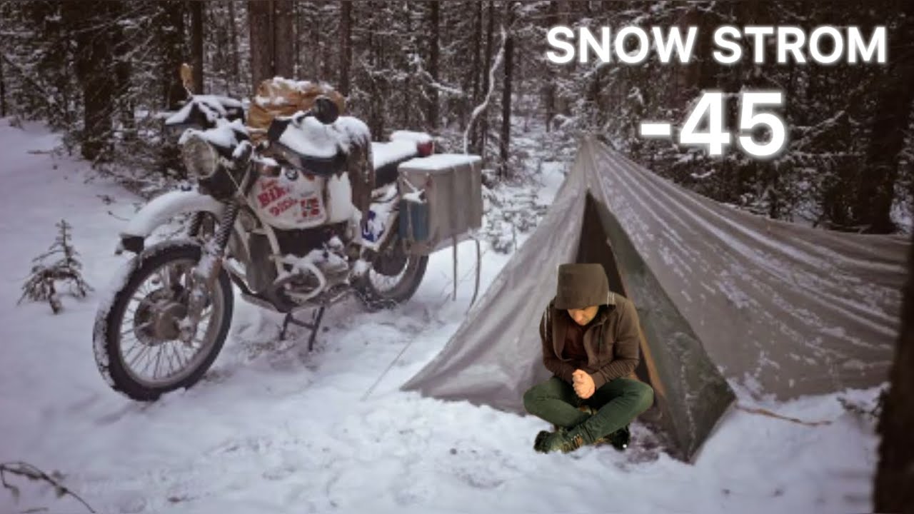 Extreme winter snow storm -45° Solo Camping 4 Days | Snowstorm & Winter ...