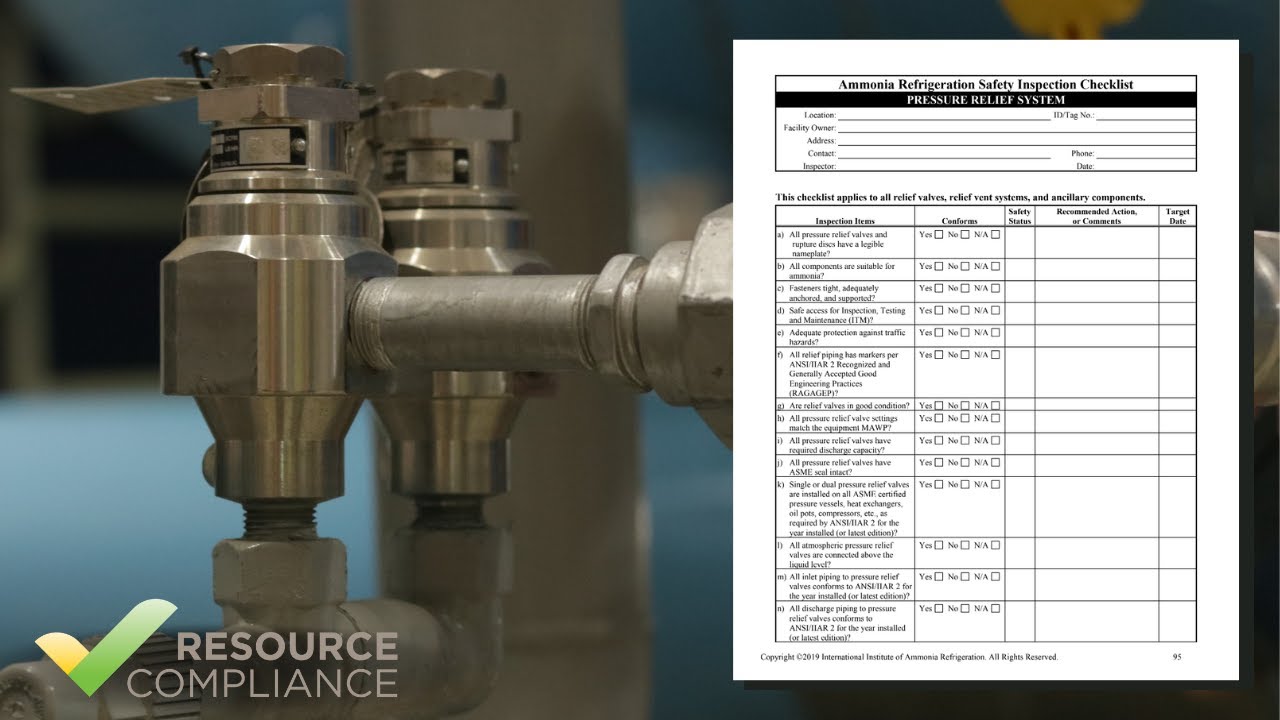 Pressure Relief System Inspection Checklist - IIAR 6 Appendix B - YouTube