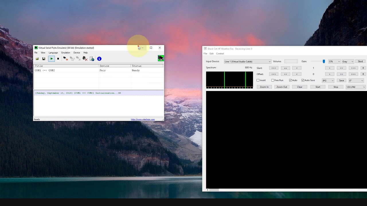 SDRuno basic, Decoding WEFAX using Black Cat HF Weather Fax decoder. p2 ...