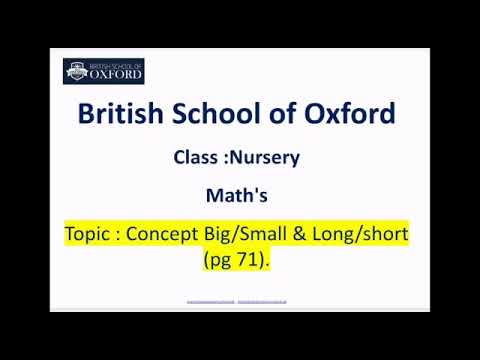 Nurserery#Math:Topic:Concept of Big and Small, long and short(pg#71)