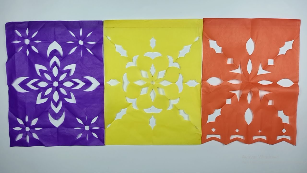 COMO HACER BANDERINES DECORATIVOS DE PAPEL (Parte 3) - YouTube