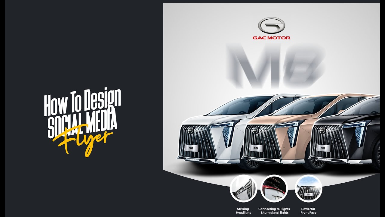 GAC Motor Car Poster Design Photoshop Tutorial - GAC Poster - YouTube