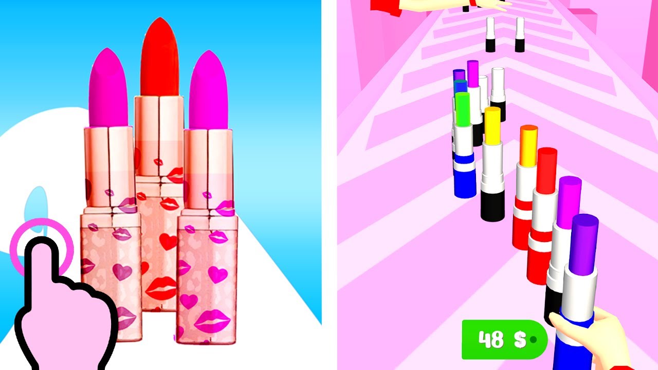 Lipstick Stack Runner - Make Love Lipstick Stack Girl Run - All Levels iOS Android GamePlay ...