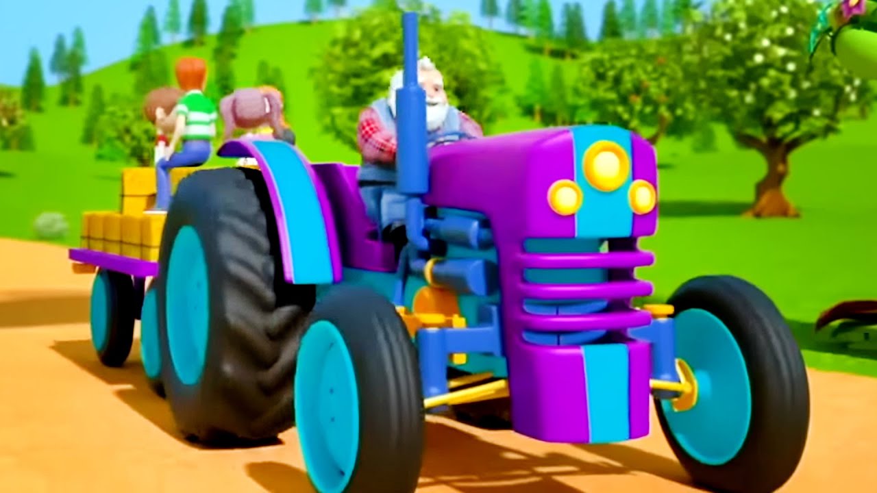 Wheels On The Tractor Go Round And Round, Vehicle Song for Kids - YouTube