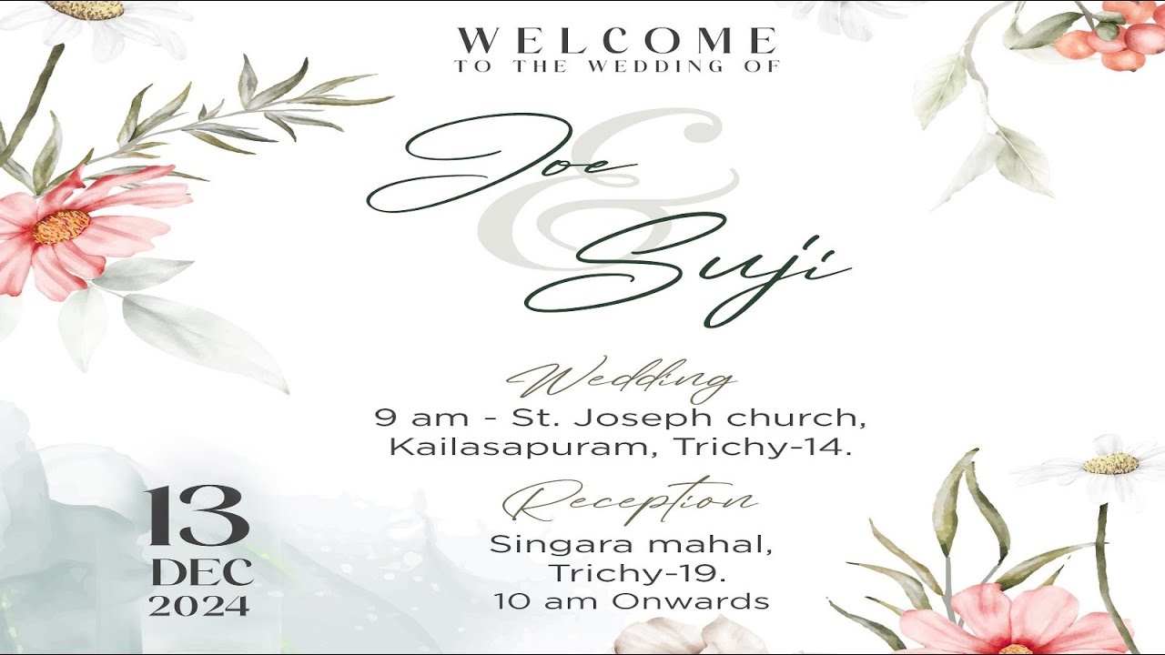 WEDDING / JOE with Suji / 13.12.24 / 8.30am Onwards / - YouTube