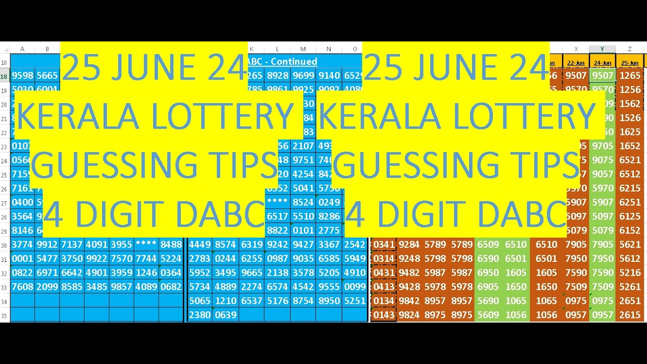 Kerala Lottery Guessing and Chart 25 June 2024 - YouTube