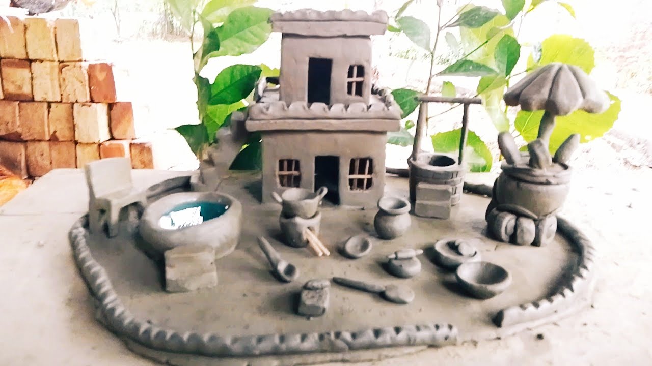 DIY How to make Miniature Clay House with Aquarium and Ice Cream ...
