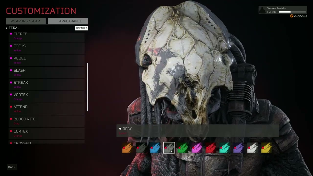 ALL BONE FERAL MASK CUSTOMIZATION ON PREDATOR: HUNTING GROUNDS - YouTube
