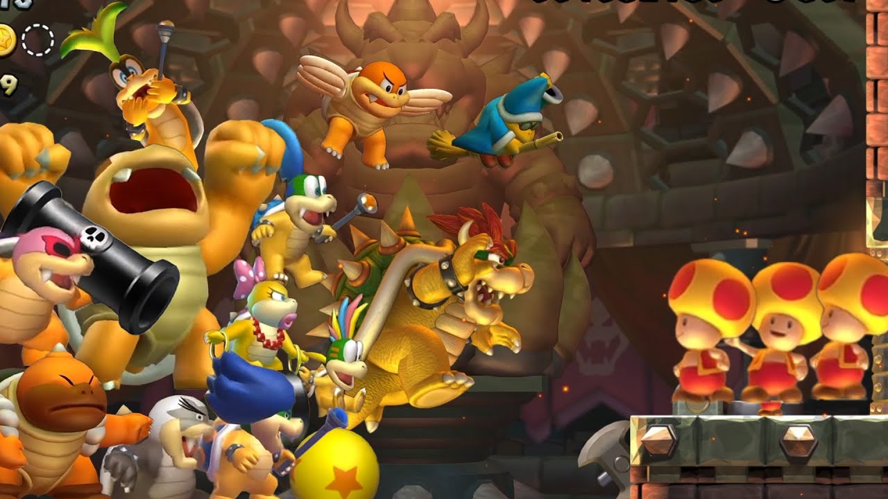 New Super Mario Bros. U Deluxe - All Boss Battle, All Castle, All Tower ...