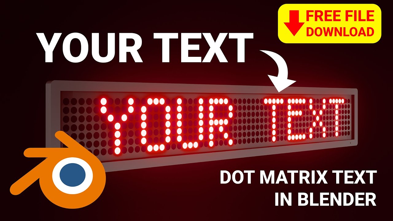 How to Create a Dot Matrix Display Animation in Blender | Download Free File #blender - YouTube