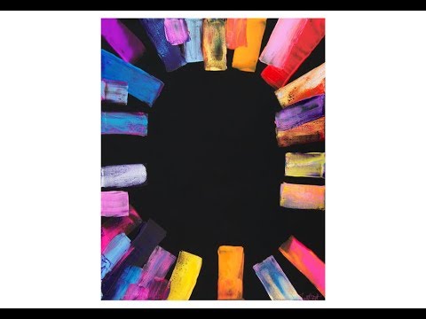 Acrylics, Part One Of Four, Color Blocks Of Geometrics In A Circle #46 ...