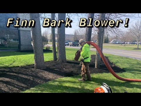 Mulching Commercial Properties with the Bark Blower! - YouTube