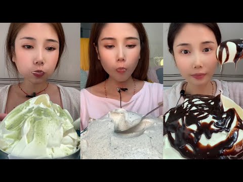 Eating Cream Cake & Soft Desserts ASMR Mukbang | Fluffy Sweet Eating Sounds