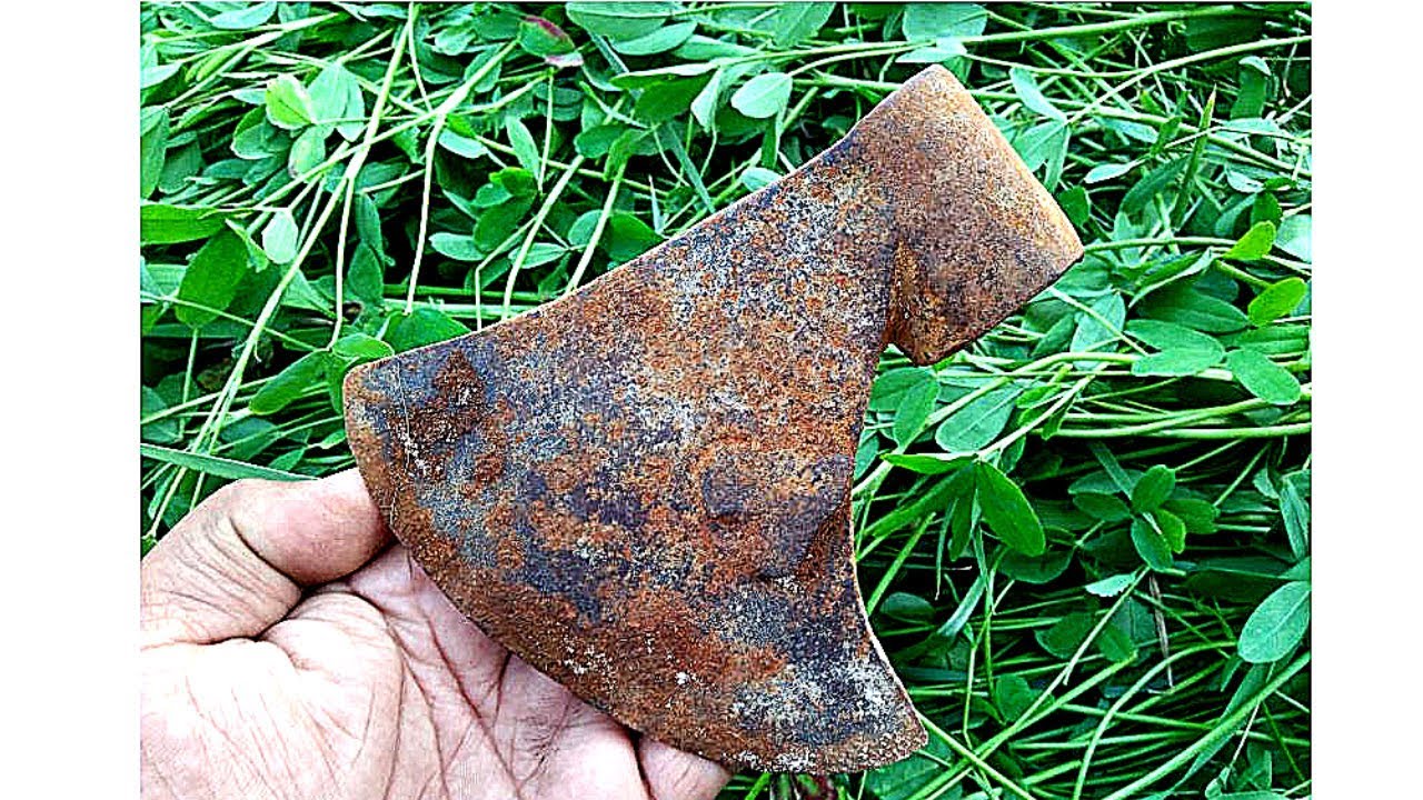 Antique Axe RESTORATION axe old rusty Restore battle axe - YouTube