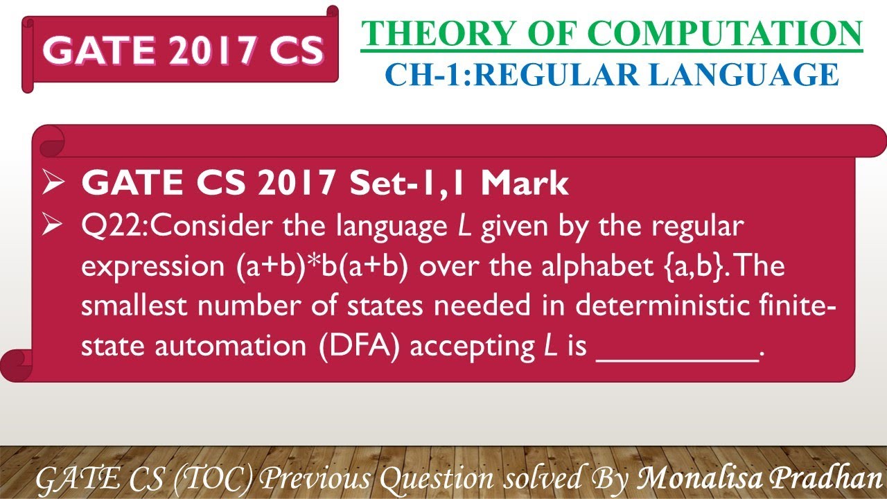 GATE CS 2017 Set-1,Q22:Consider the language L given by the regular ...