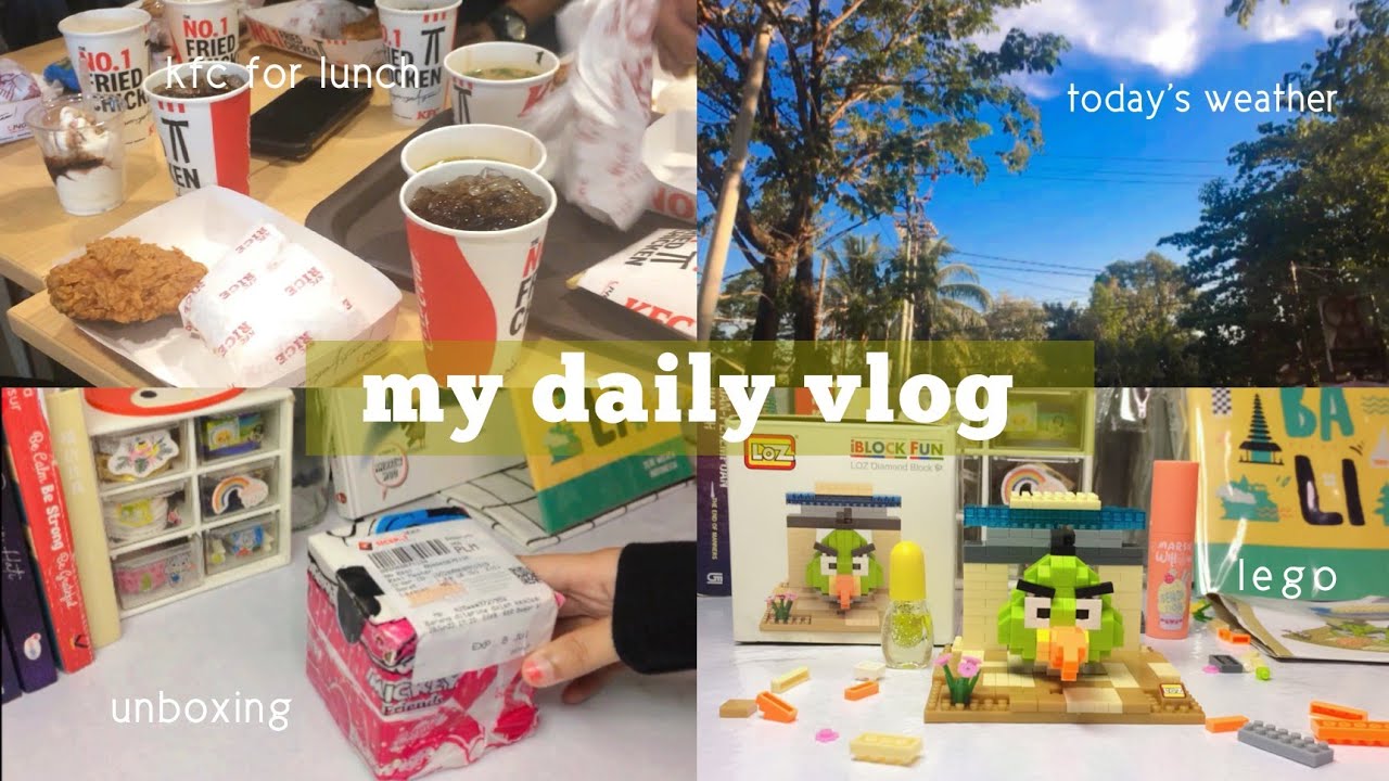 daily vlog : unboxing, kfc for lunch, graduation photo, trying lego 🍎🥀 ...