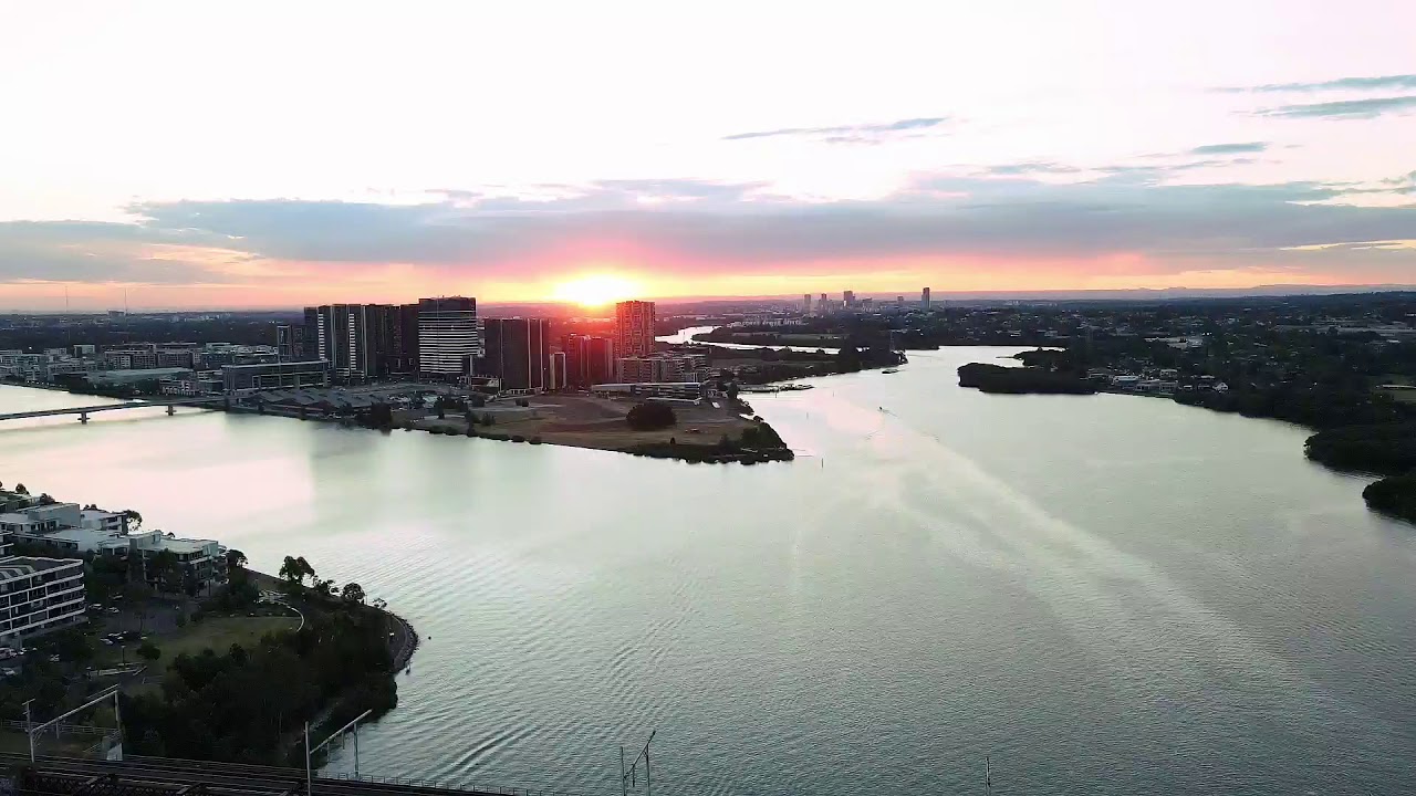Sunset at Rhodes, Sydney, NSW | Ariel drone Footage. - YouTube