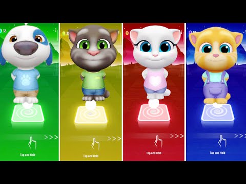 “Talking Tom vs Ben vs Angela vs Ginger – Tiles Hop Battle!”